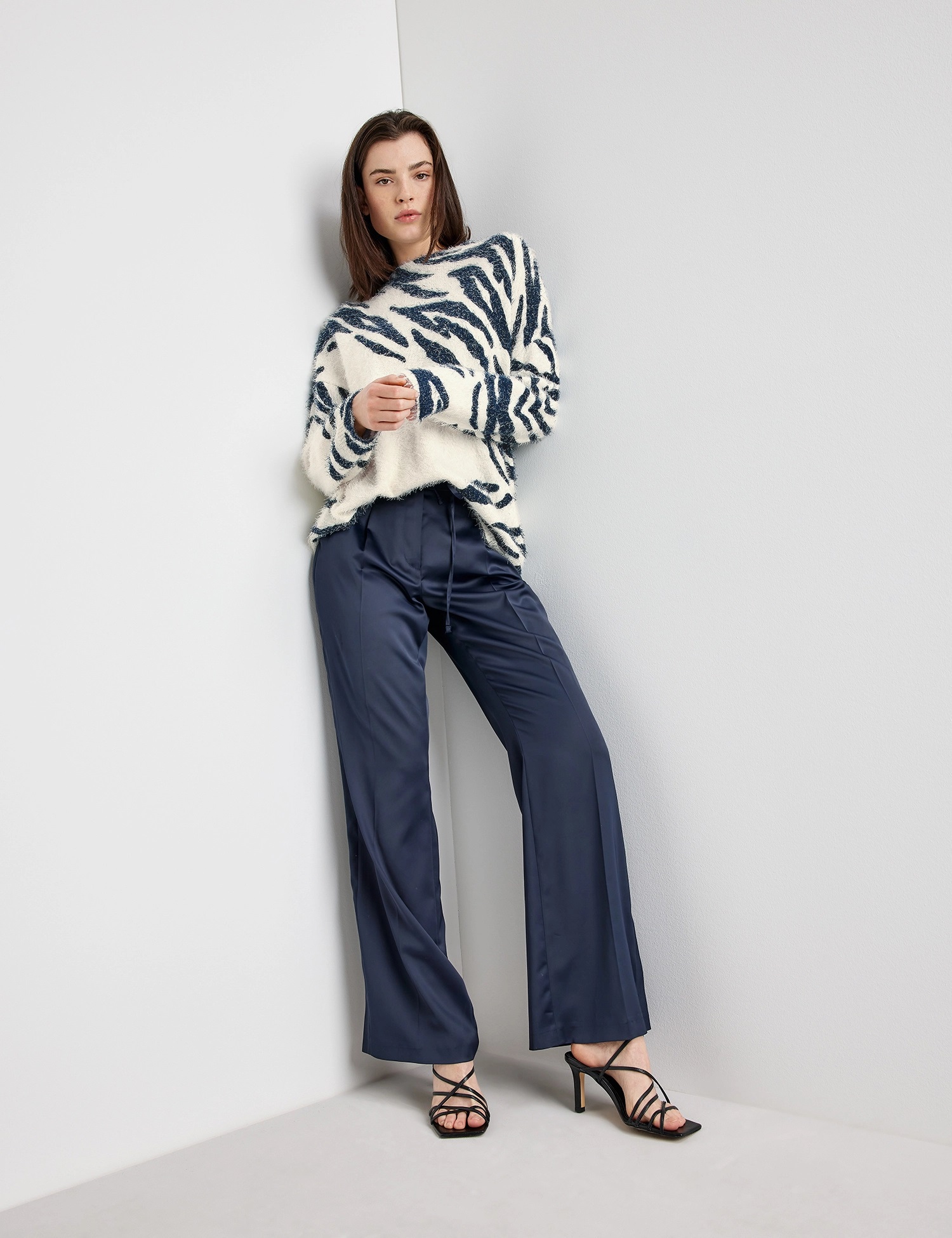 Taifun Pullover mit Tigermuster, obsidian gemustert - Hartmann Mode Shop